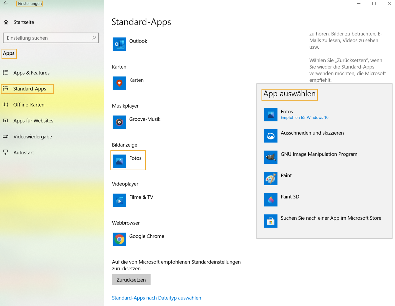 So öffnen Sie Dateien in Windows 10 im richtigen Programm