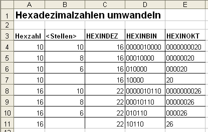 Hexadezimalzahlen in Excel einsetzen und umwandeln - computerwissen.de
