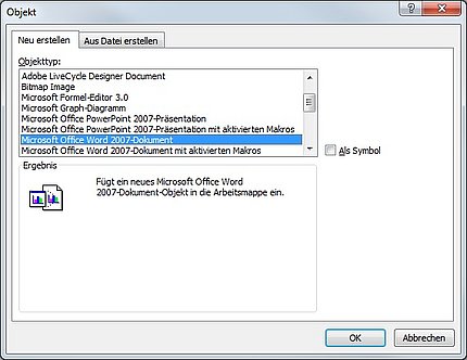 Word-Dokument als Deckblatt einer Excel-Kalkulation verwenden ...