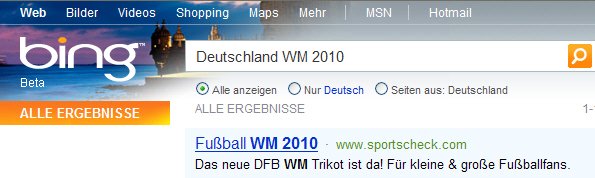 Microsoft stattet seine Suchmaschine Bing.de mit speziellen Inhalten ...