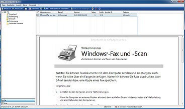 Windows 7: Faxen mit Windows-Fax und -Scan