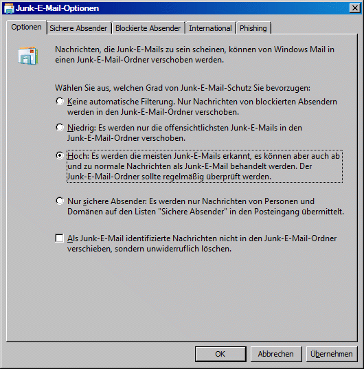 Spamfilter in Windows Mail einrichten - computerwissen.de