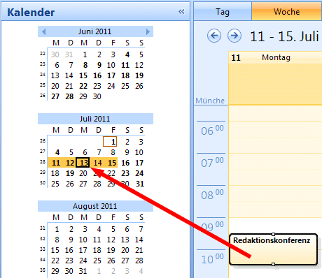 Einzelne Termine verschieben in Outlook 2007/2010 - computerwissen.de