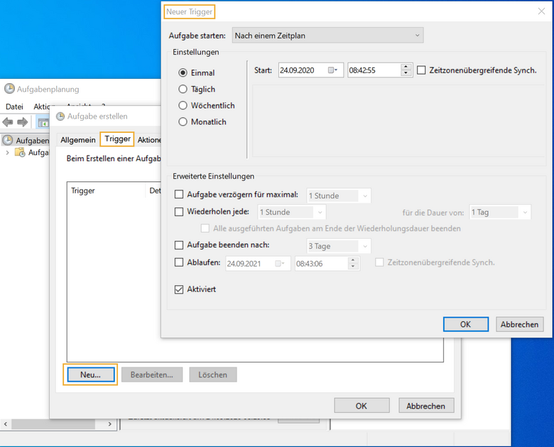 Taskplaner: Aufgabenplanung in Windows 10