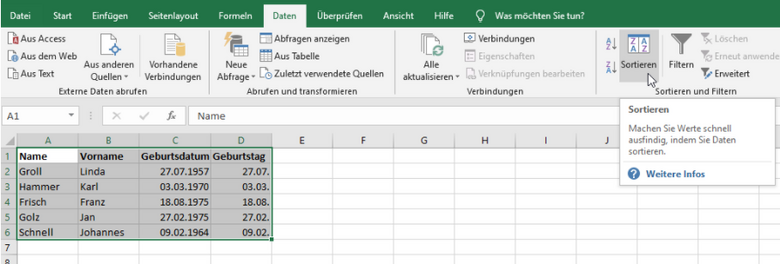 Excel Sortieren Nach Geburtstag – LNJE