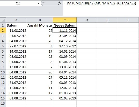 Excel Monatszahlen Addieren Oder Abziehen Computerwissende