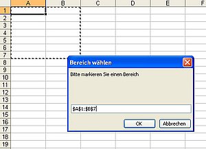 Zellbereich in einem VBA-Makro über die Maus oder die Tastatur ...