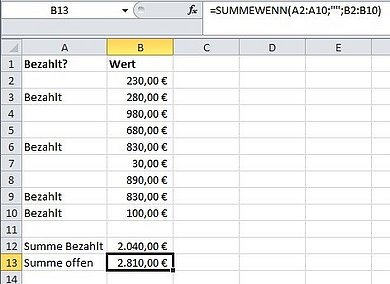 Excel: Summen unter weiteren Kriterien berechnen