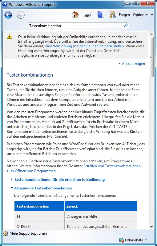 Windows 7: Alle Tastenkombinationen anzeigen - computerwissen.de
