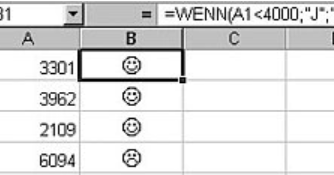 Excel: Symbole über WENN-Abfrage ausgeben - computerwissen.de