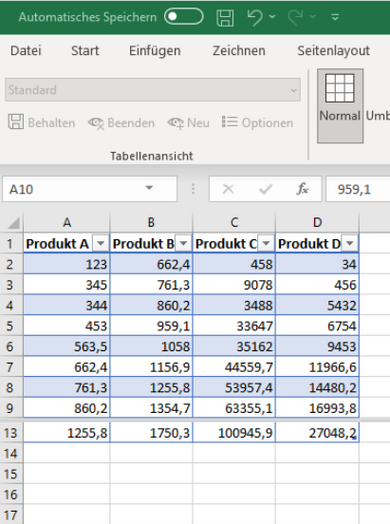 Excel-Tabellen geteilt darstellen - So funktioniert es