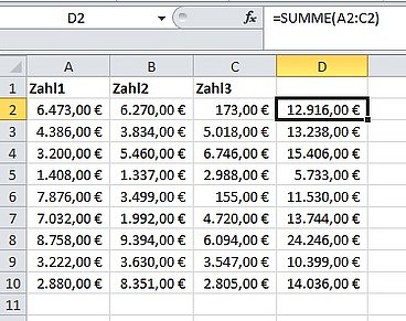 Formeln per VBA-Makro in einen Zellbereich eintragen