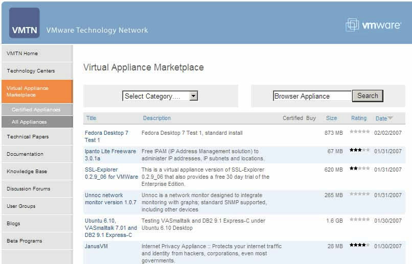 VMware Player: Download fertige virtuelle Maschinen