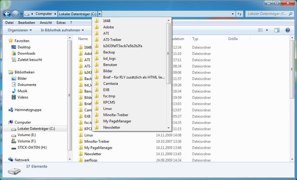 Windows 7: Ordner im Windows-Explorer blitzschnell auswählen ...