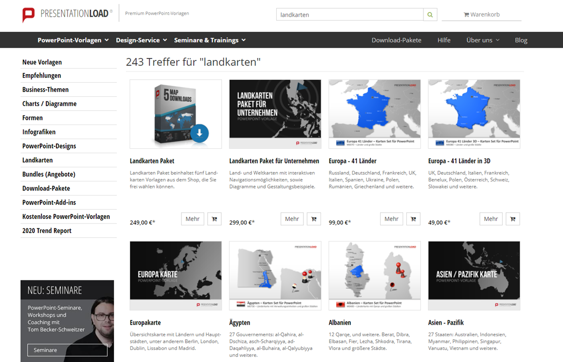 Kostenlose Landkarten im Internet herunterladen